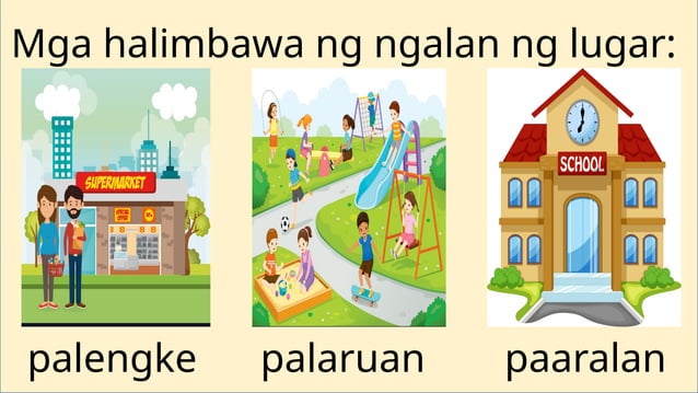 PPT. Pangngalan.pptx Tumutukoy sa ngalan ng tao, bagay, hayop, lugar at ...