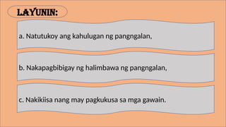 PPT. Pangngalan.pptx Tumutukoy sa ngalan ng tao, bagay, hayop, lugar at pangyayari | PPTX