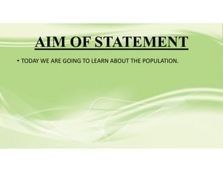 Importance of Studying Population : density population etc. | PDF