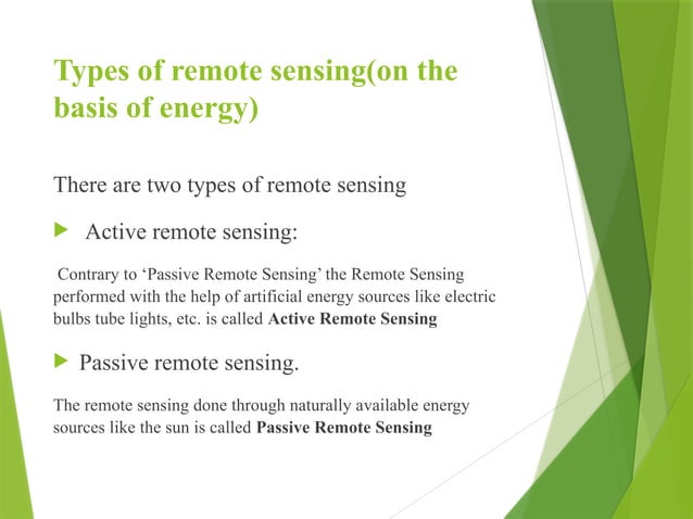 General introduction to remote sensing | PPTX | Geography | Science