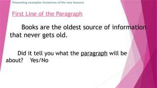 recognize simple part of paragraph Grade IV | PPTX