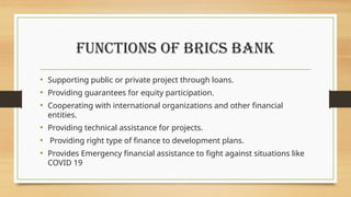 PPT on Brics international organisations | PPTX