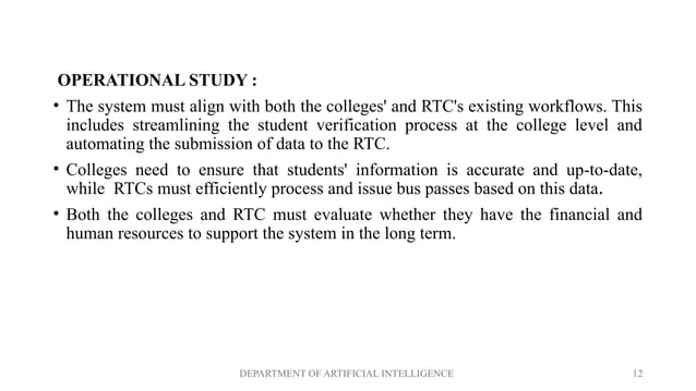 COLLEGE STUDENTS RTC BUS PASS MANAGEMENT SYSTEM.PPTX | College Planning | College Education