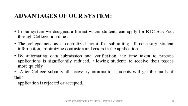 COLLEGE STUDENTS RTC BUS PASS MANAGEMENT SYSTEM.PPTX | College Planning ...