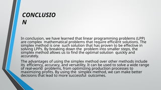 Solution of LPP by Simplex Method with Examples | PPT
