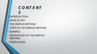 Solution of LPP by Simplex Method with Examples | PPT