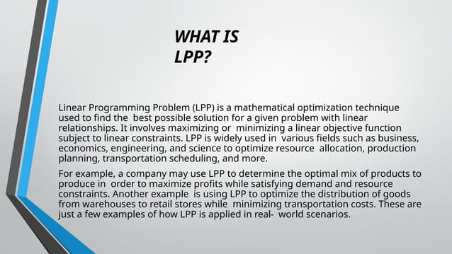 Solution of LPP by Simplex Method with Examples | PPT
