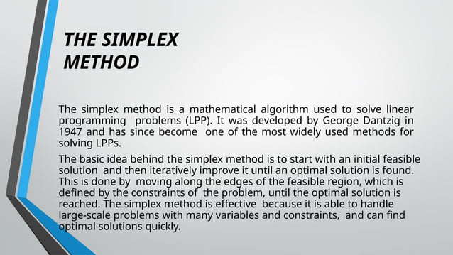 Solution of LPP by Simplex Method with Examples | PPT