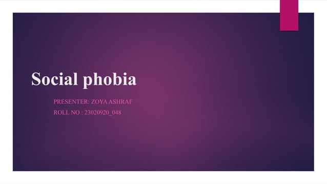 Social phobia Presentation causes effect | PPT