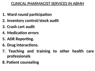 Clinical pharmacy practice presentation ppt | PPT