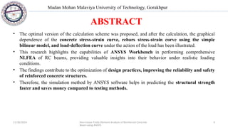 nonlinear finite element analysis of reinforced concrete beams using ansys.pptx