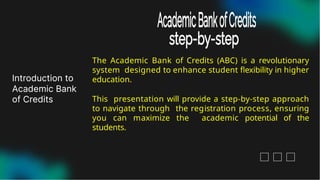 PPt for Academic Bank of credit. step by step procedure | PPTX