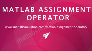 MATLAB Assignment Operator Research Help | PPT
