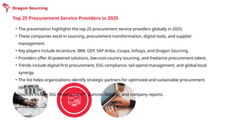 Discover the Top 25 Procurement Service Providers in 2025! | PPTX