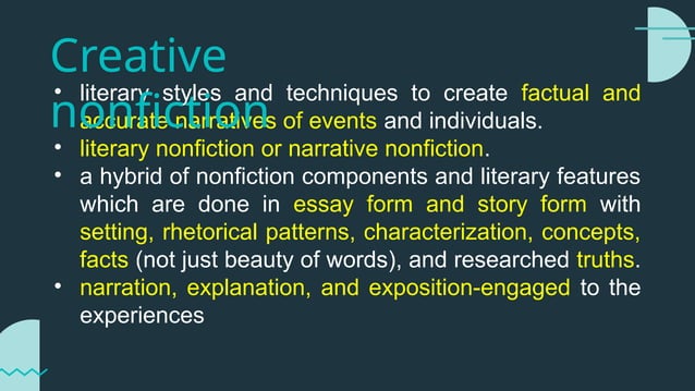 CREATIVE NON FICTION POWERPOINT PRESENTATION | PPT