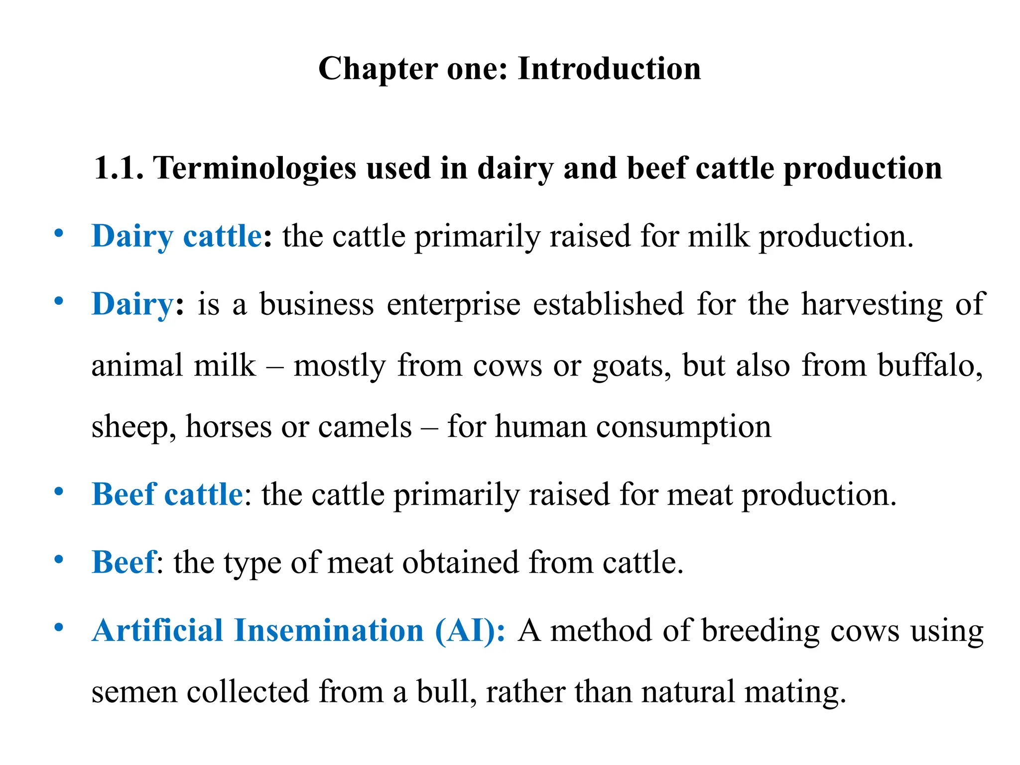 dairy and beef cattle production module 1 | PPTX