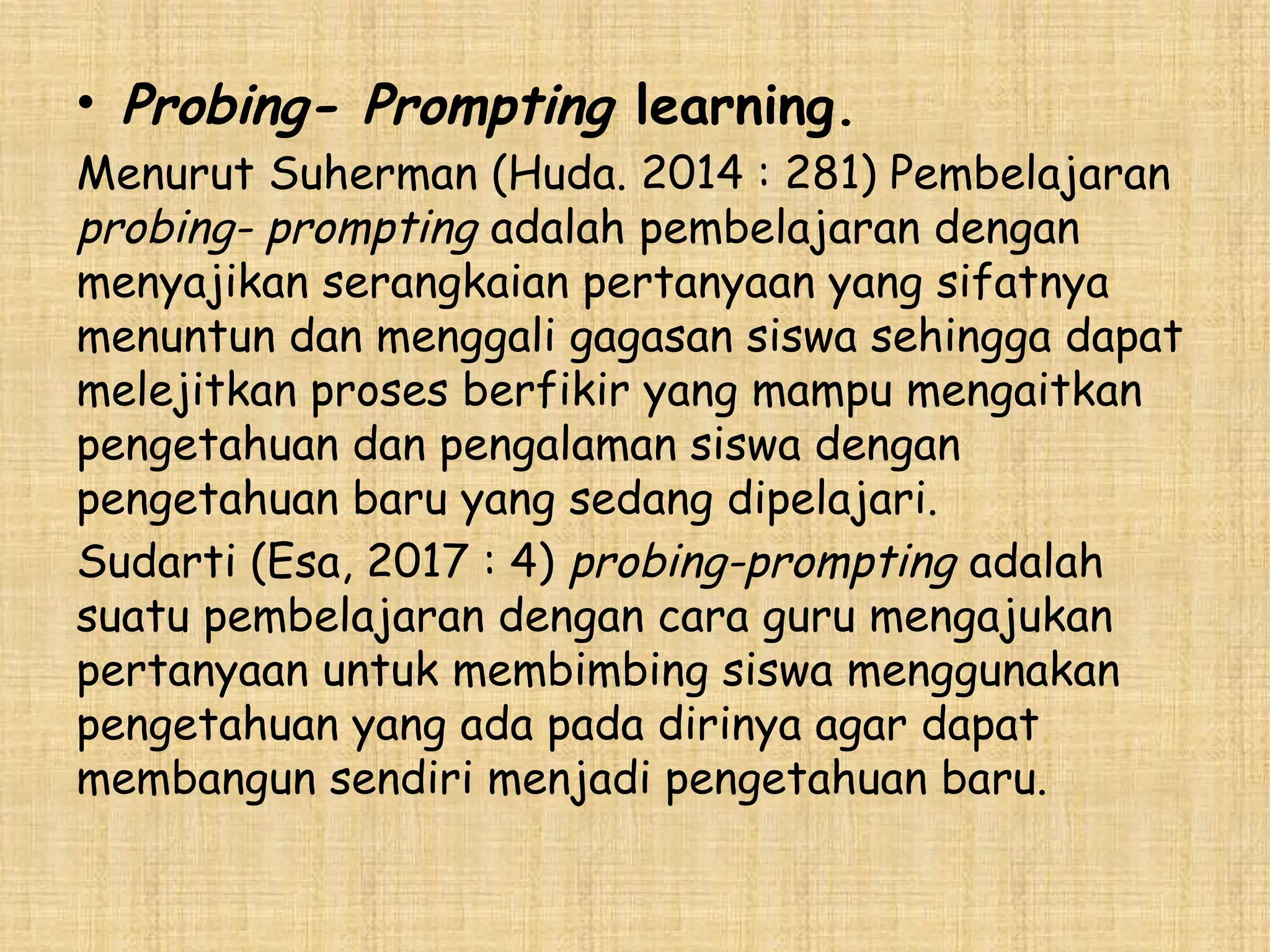 PPT Penerapan model pembelajaran problem promting learning | PPTX
