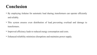 Automatic load sharing of transformer using atmega 328 | PPTX