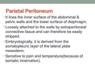 Peritoneum( peritonitis), General surgery | PPTX
