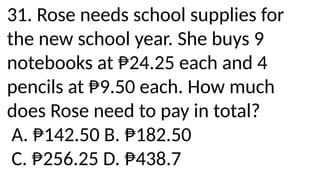 Rapid-Mathematics-Assessment for Grade 6 | PPTX