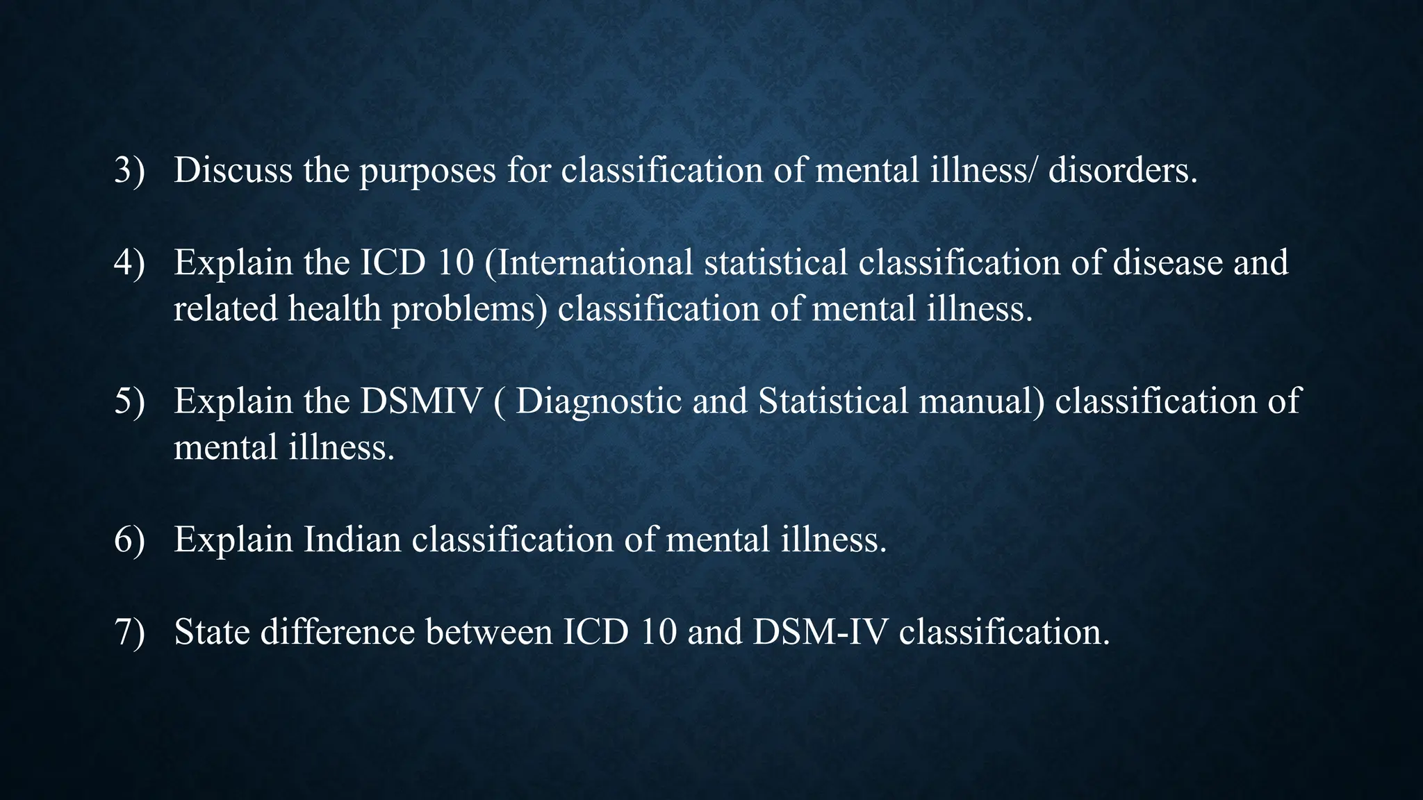 ppt.classification of mental illness and | PPTX
