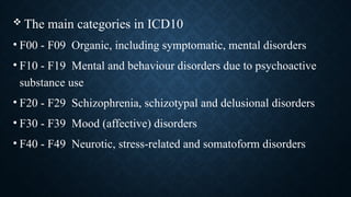 ppt.classification of mental illness and | PPTX