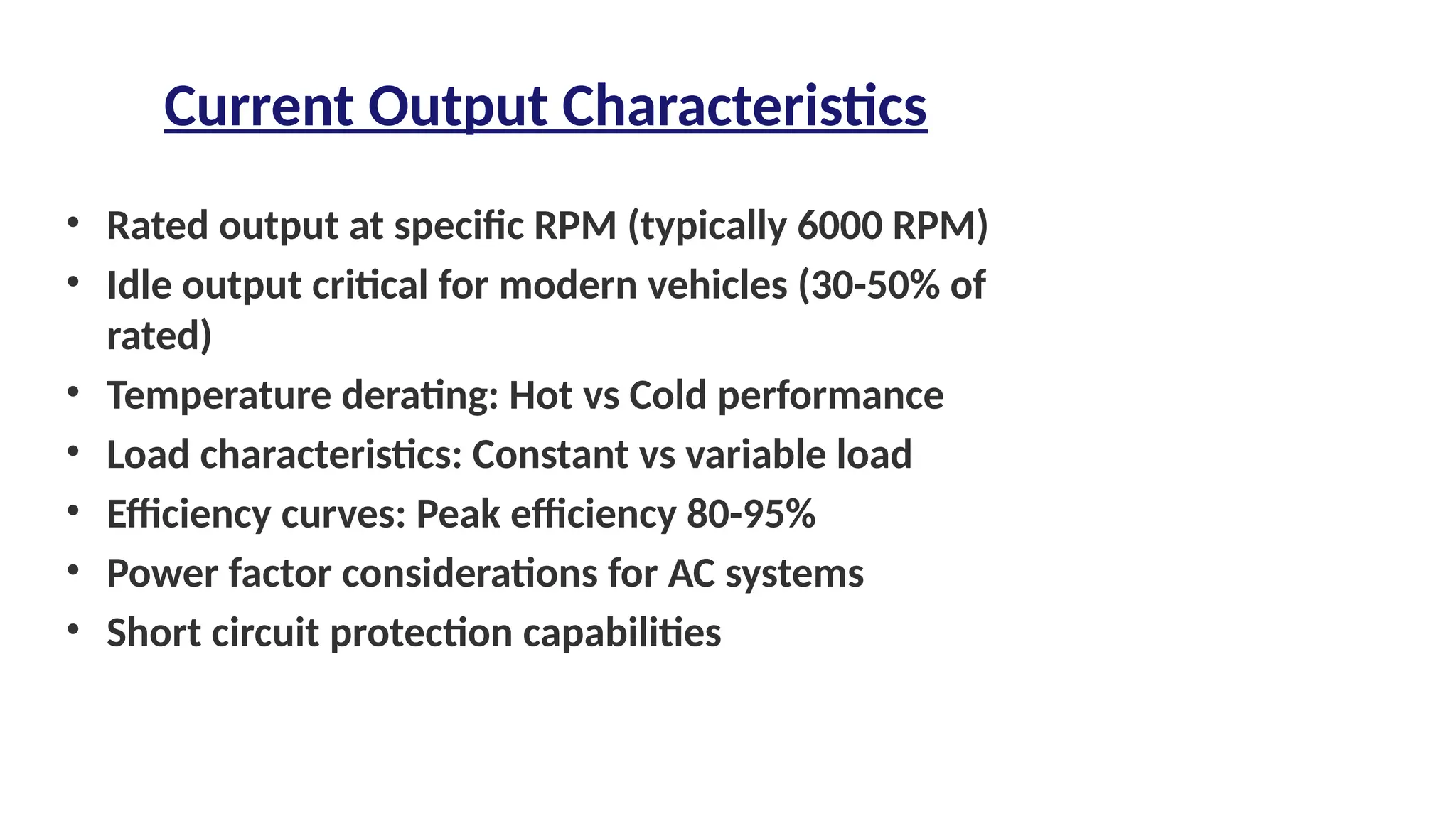 collect information/produce brochures on different types of alternators ...