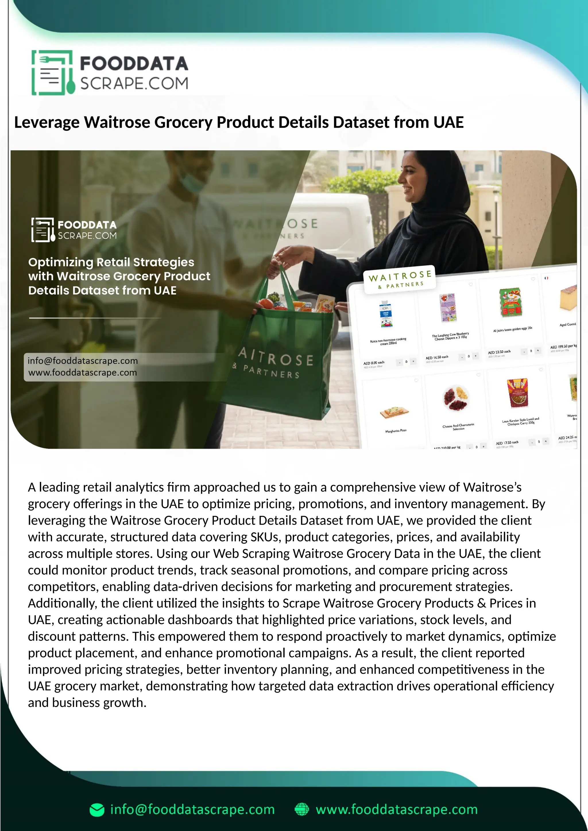 Leverage Waitrose Grocery Product Details Dataset from UAE | PPTX