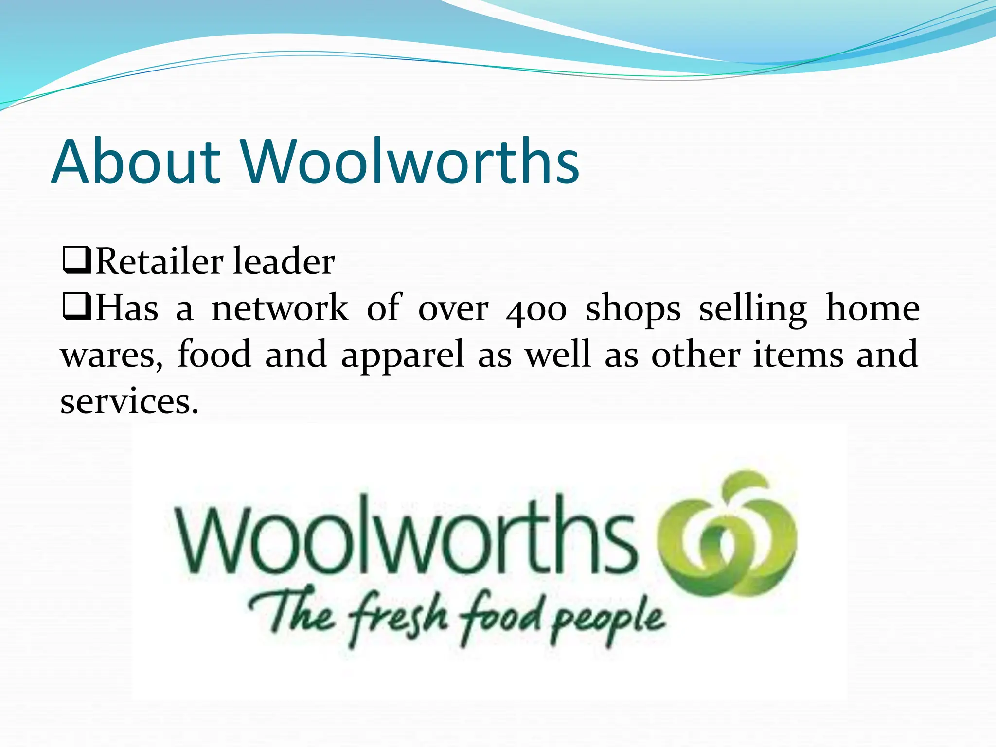 Media Strategy of WOOLWORTHS | PPT