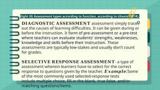Types of Educational Assessment. powerpoint | PPTX