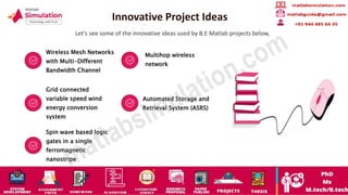 B.E Projects for MATLAB Research Guidance | PPTX