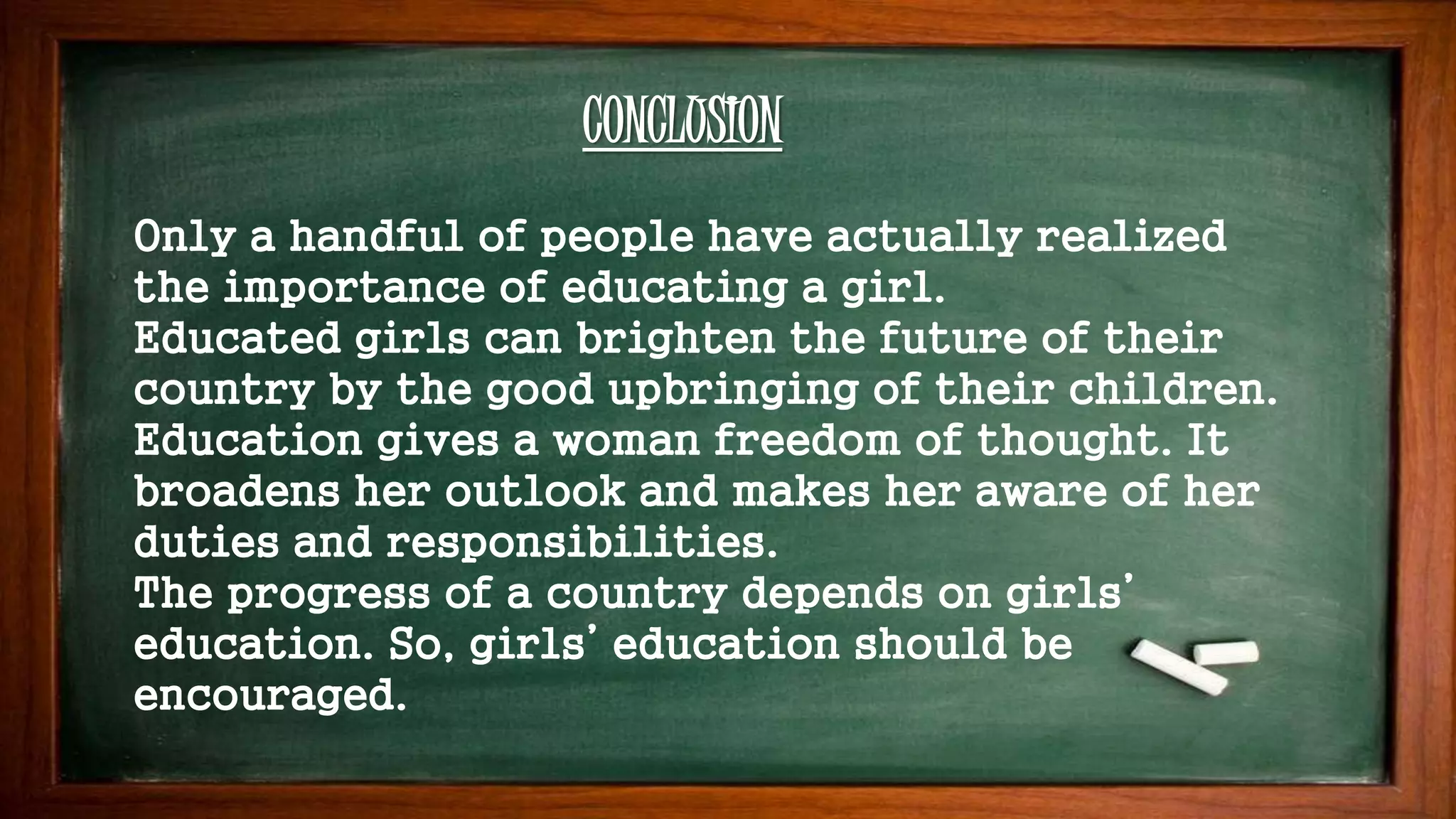 Importance of educating girl child in india | PPTX