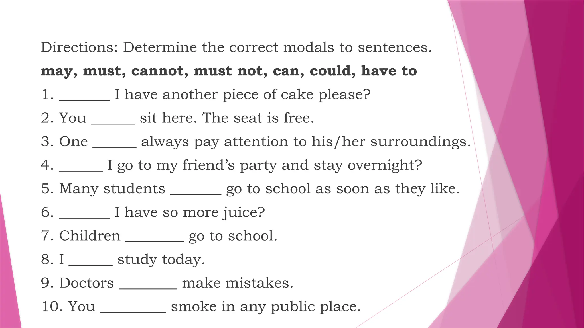 PPT-3.pptx modal mastery quest in english | PPTX