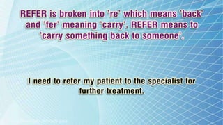 English Vocabulary: The Latin word root 'fer' | PPT