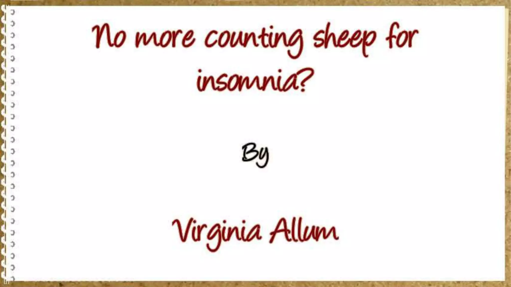 No more counting sheep for insomnia? | PPTX | Sleep Disorders ...