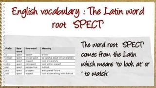Words with the Latin Root 'SPECT' | PPT