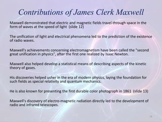 Contribution Of James Clerk Maxwell