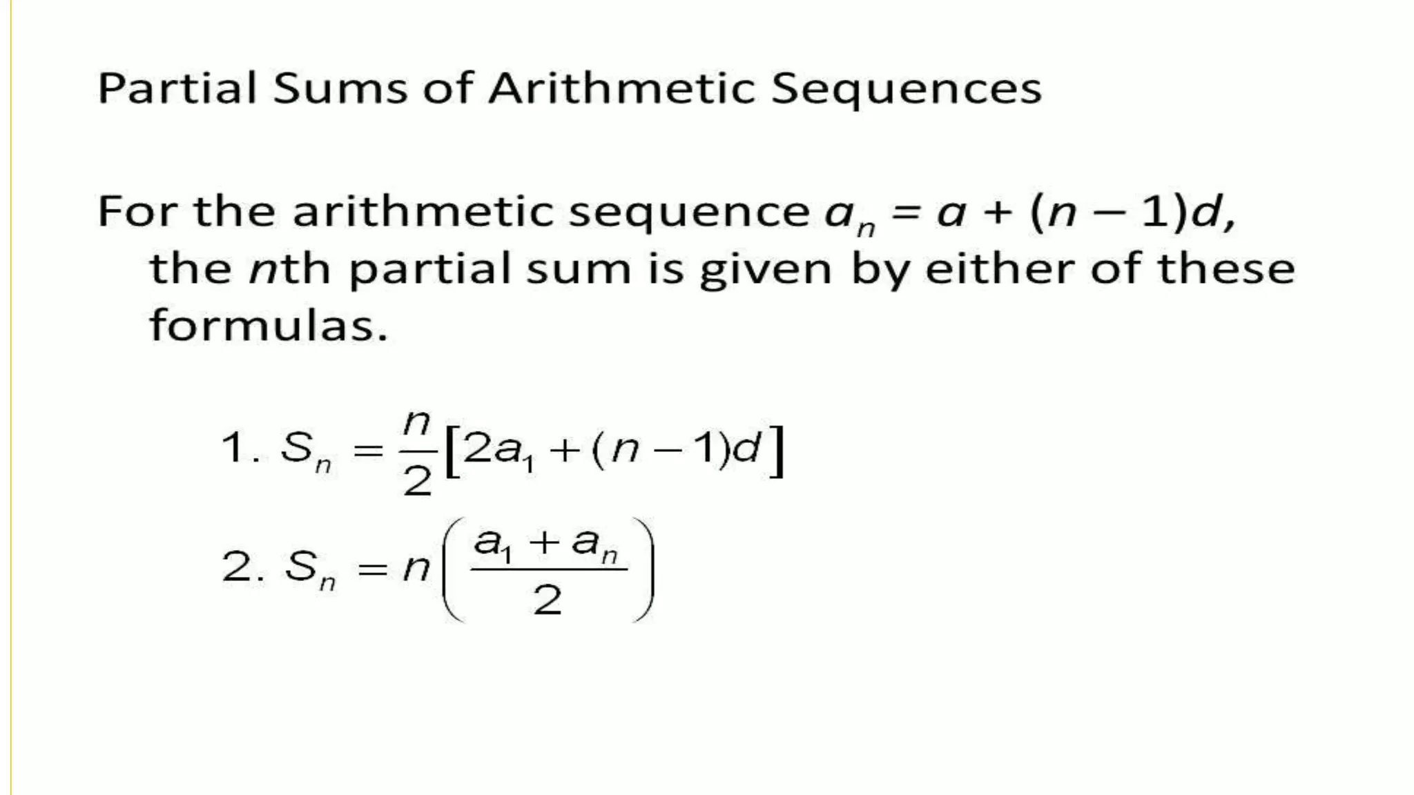MATHEMATICS : ARITHMETIC PROGRESSIONS | PPT