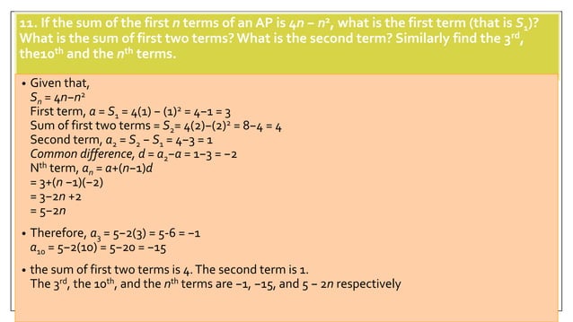 MATHEMATICS : ARITHMETIC PROGRESSIONS | PPT