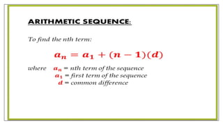 MATHEMATICS : ARITHMETIC PROGRESSIONS | PPT