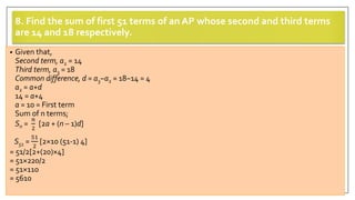 MATHEMATICS : ARITHMETIC PROGRESSIONS | PPT