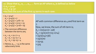 MATHEMATICS : ARITHMETIC PROGRESSIONS | PPT