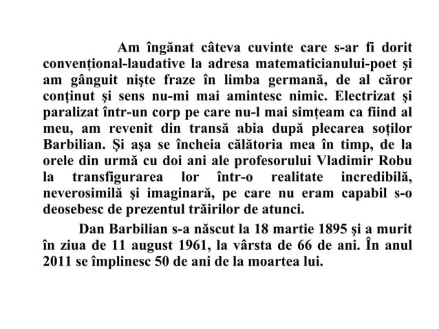 Ppt.4.cum l am cunoscut pe dan barbilian | PPT