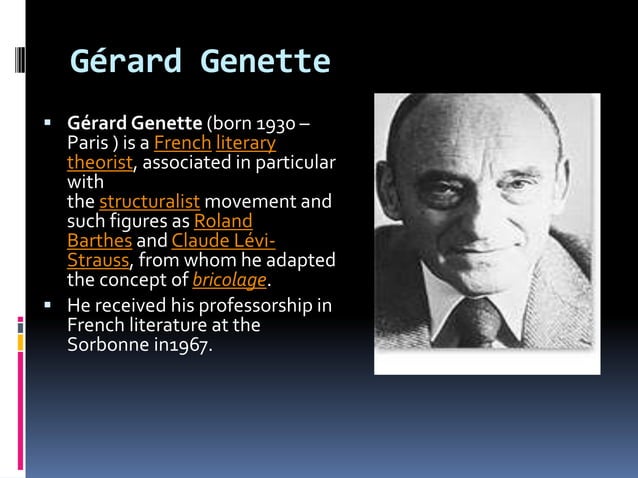 Geragd Genette's Narratology | PPT