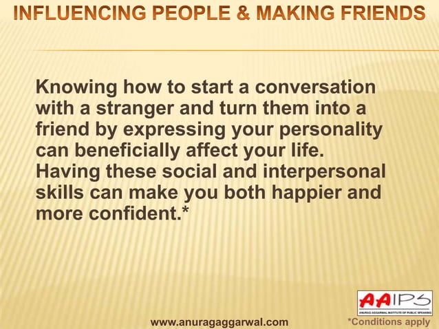 Communication Skills- How to make friends and influence people | PPTX ...