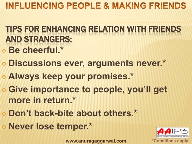 Communication Skills- How to make friends and influence people | PPTX ...