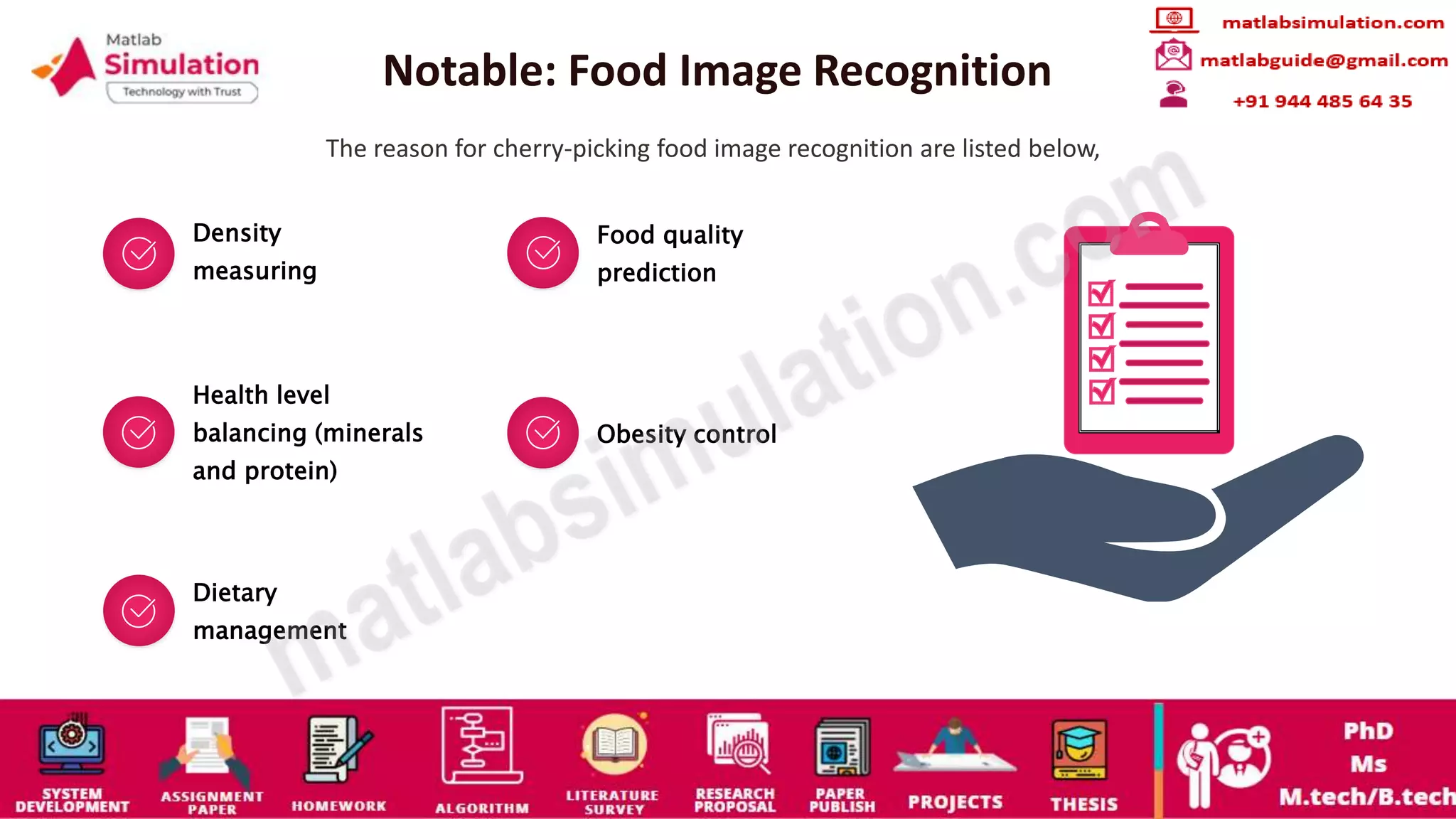 Food Image Recognition Projects Research Assistance | PPT