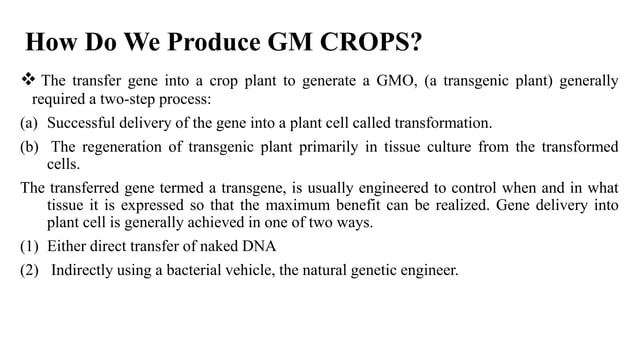 Transgenic crops | PPT