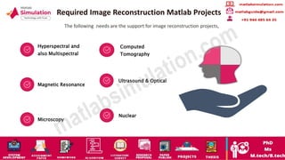 Image Reconstruction MATLAB Projects Research Guidance | PPT