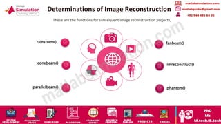 Image Reconstruction MATLAB Projects Research Guidance | PPT